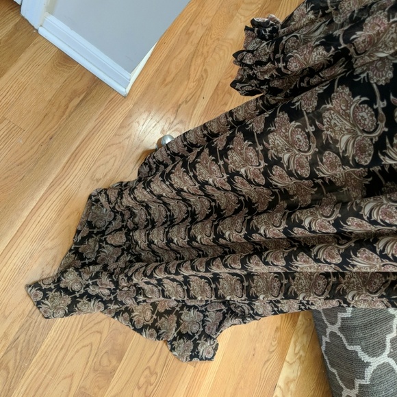 re:named | Dresses | Renamed Browm Black Maxi Dress Tassell M Nwt ...